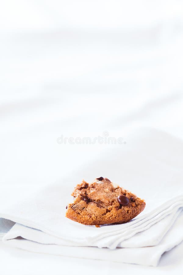 Remnants of an Eaten Chocolate Chip Cookie Stock Image - Image of ...