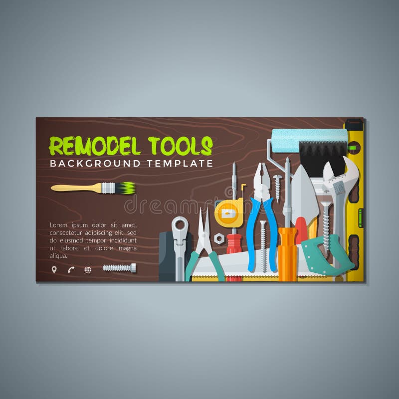 Remodel Tools Backdrops Banner Templates Stock Vector - Illustration of ...