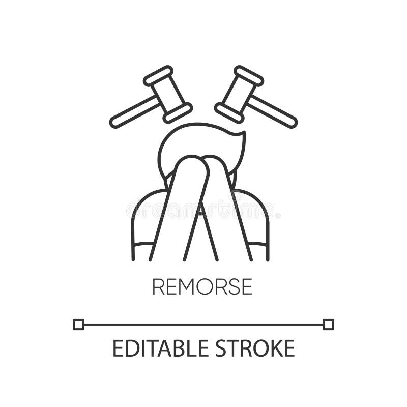 Remorse Pixel Perfect Linear Icon Stock Vector - Illustration of crisis ... Remorse Pixel Perfect Linear Icon Stock Vector - Illustration of crisis ...