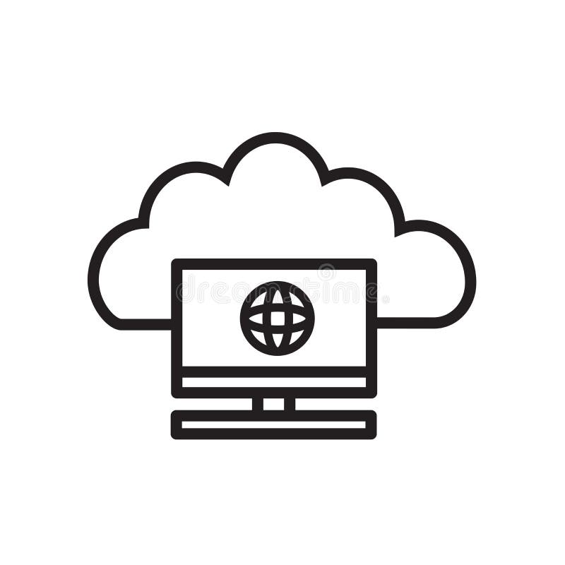 Remote Access Icon, Cloud Computing Icon Stock Vector - Illustration of ...