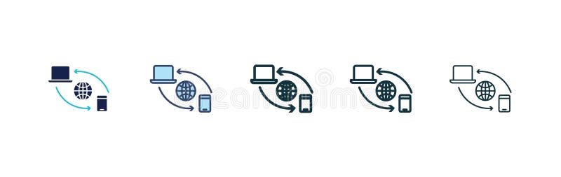 Remote Access Icon Vector Set on White Background Stock Vector ...