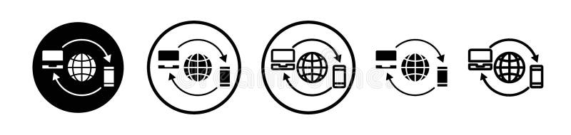 Remote Access Icon Vector Set on White Background Stock Vector ...