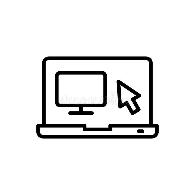Remote Access Outline Vector Icon Stock Vector - Illustration of flat ...