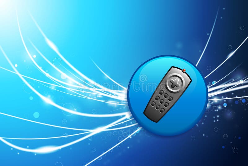 Remote Button on Blue Abstract Light Background Stock Illustration ...