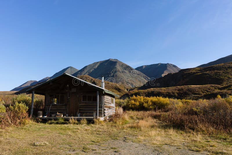 Remote Cabin in Alaskan Wilderness Stock Image - Image of gold, alps ...