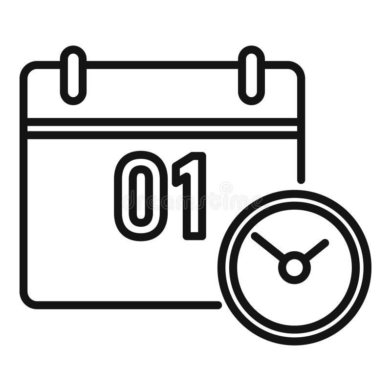 Remote Calendar Icon Outline Vector. Work Time Stock Vector ...