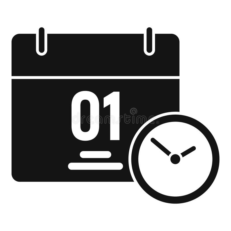 Remote Calendar Icon Simple Vector. Work Time Stock Illustration ...
