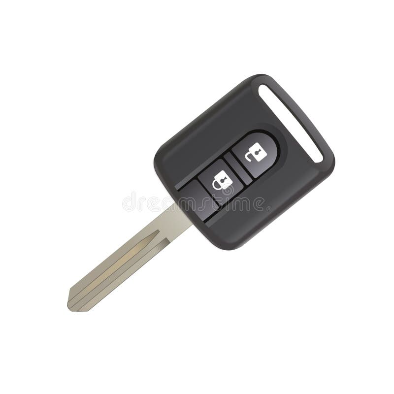 Remote Car Key with Lock and Unlock Buttons, 3d Vector Rendering Stock ...