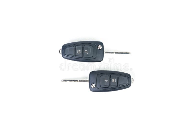 Remote Car Key on White Background Stock Image - Image of lock ...