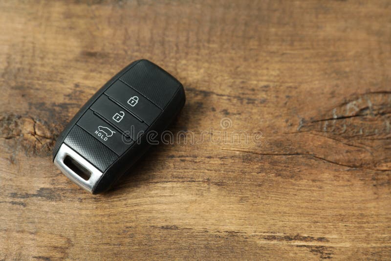 Remote Car Key on Wooden Background Stock Photo - Image of smart, space ...