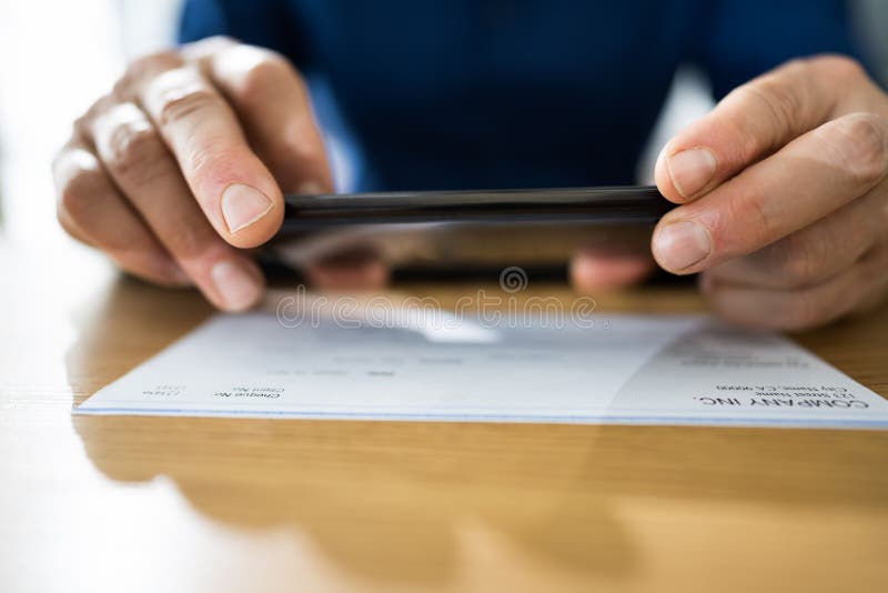 Remote Check Deposit Taking Photo Stock Photo - Image of bank, capture ...