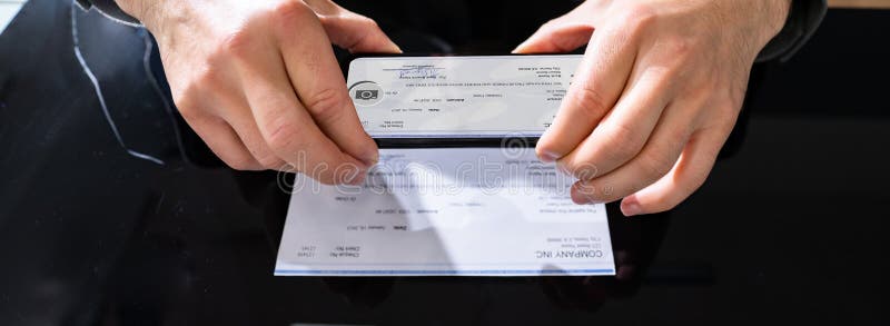 Remote Check Deposit Taking Photo Stock Photo - Image of fast, deposit ...