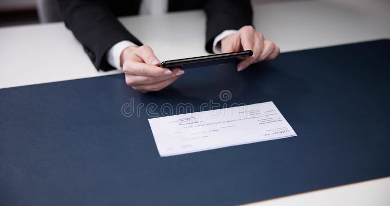 Remote Check Deposit stock photo. Image of money, fast - 266421442
