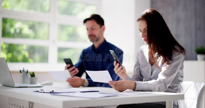 Remote Cheque Deposit Using Mobile Phone Stock Photo - Image of ...