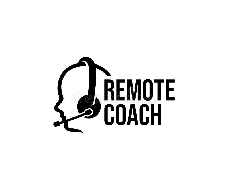 Remote Coach, Web Coaching, Man in Headphones, Logo Design. Online ...