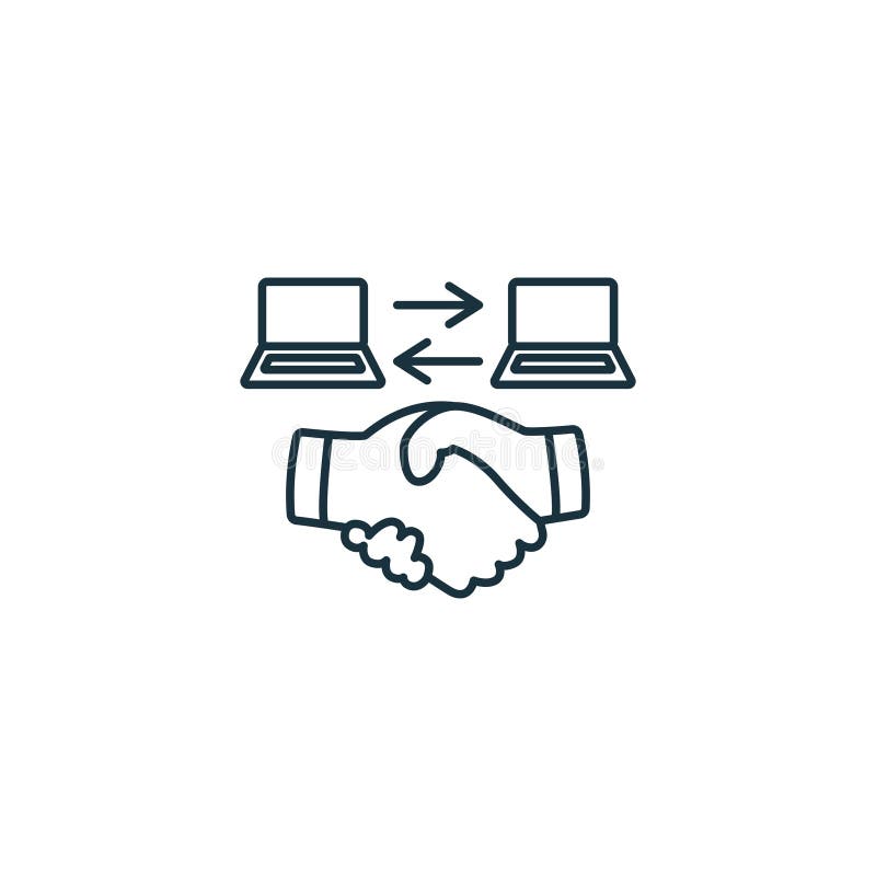 Remote Collaboration Icon Monochrome Simple Remote Work Icon For