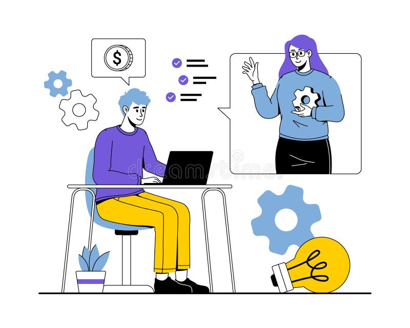 Remote Collaboration Tools stock vector. Illustration of goals - 343113350