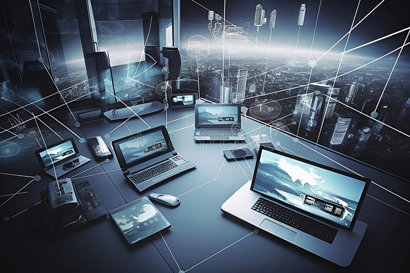 Remote Communication Concept . Technology Concept. Generative AI Stock ...