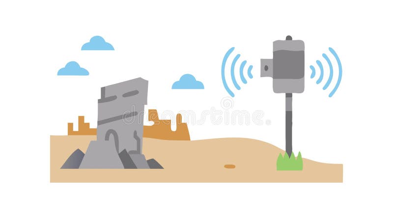 Remote Communication Tower: Signal Transmission in Nature. Vector ...