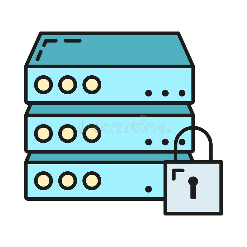 Remote Computer Server Data Exchange Cloud Icon Protect Database Storage, Technology Information ...