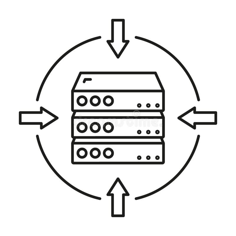 Remote Computer Server Data Exchange Cloud Icon Protect Database Storage, Technology Information ...