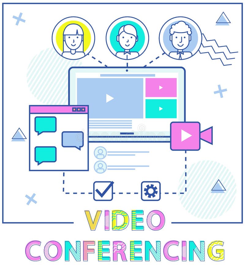 Remote Comunication Program on Monitor. Virtual Conference Meeting ...