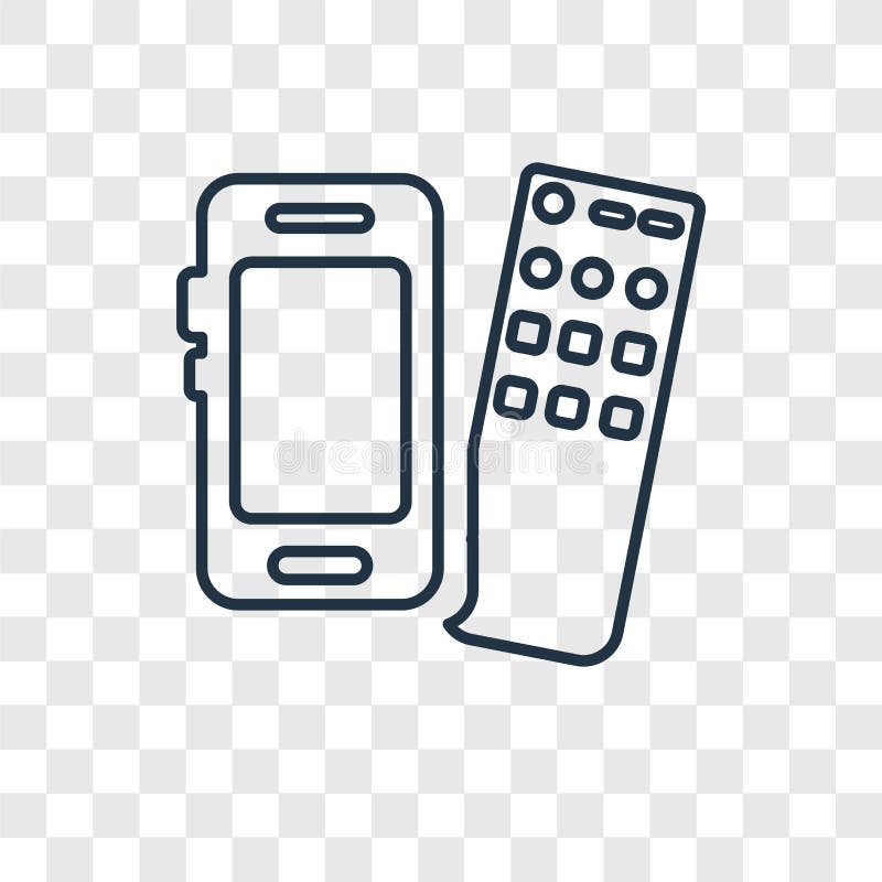 Remote Concept Vector Linear Icon Isolated on Transparent Background ...