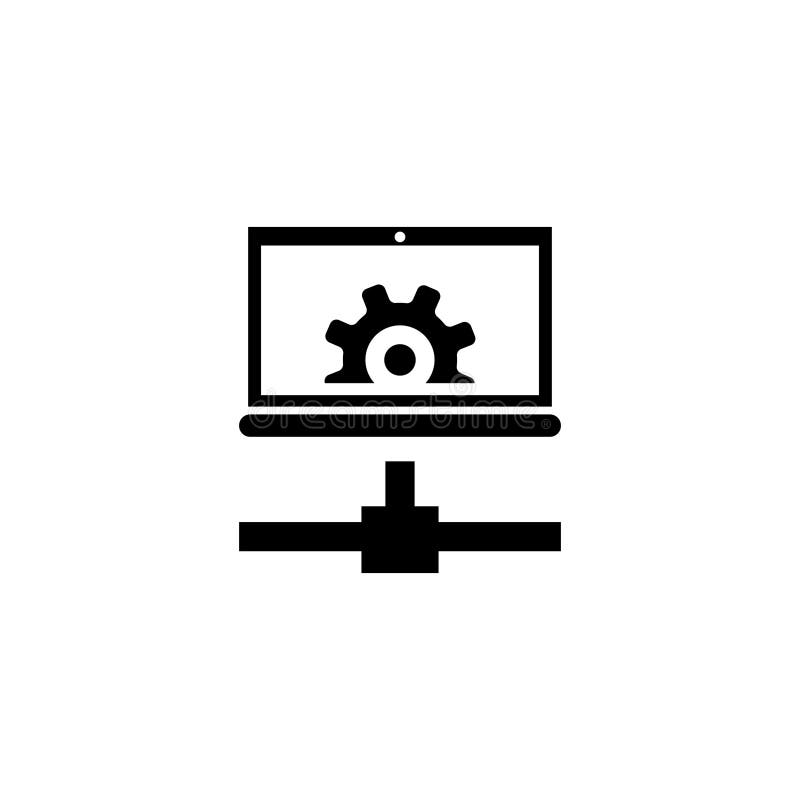 Remote Configuration, Settings Laptop Flat Vector Icon Stock Vector ...