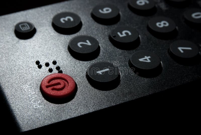 Red Power Button on TV Remote Control Stock Image - Image of power ...