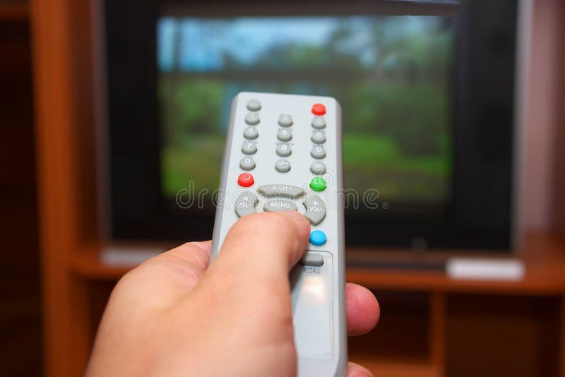 Remote Control for Watching TV Stock Image - Image of involved, news ...