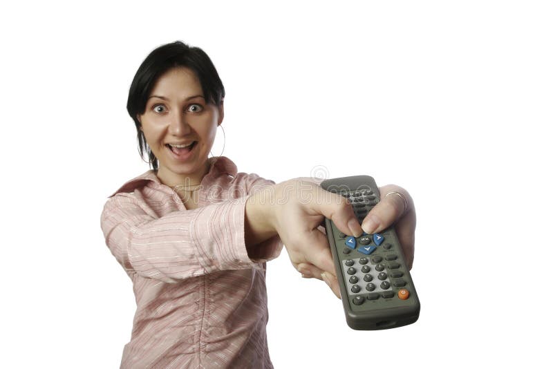 Remote control stock image. Image of expression, female - 2198033