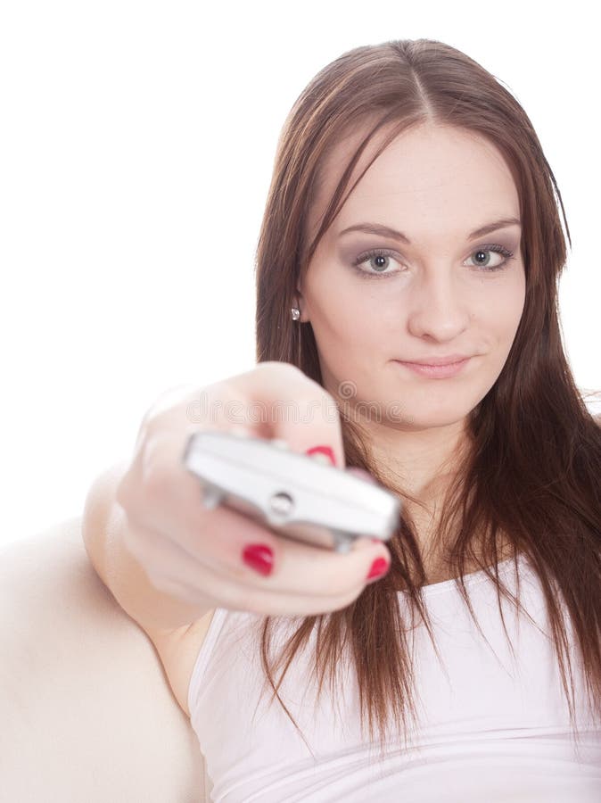Remote control stock image. Image of female, remote, woman - 22804291