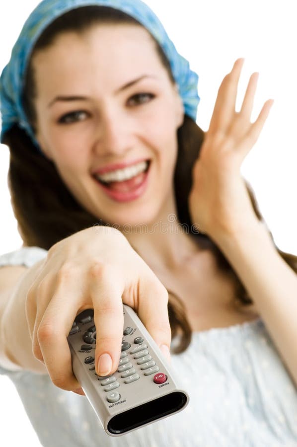 Remote-control stock image. Image of woman, human, digital - 5655387