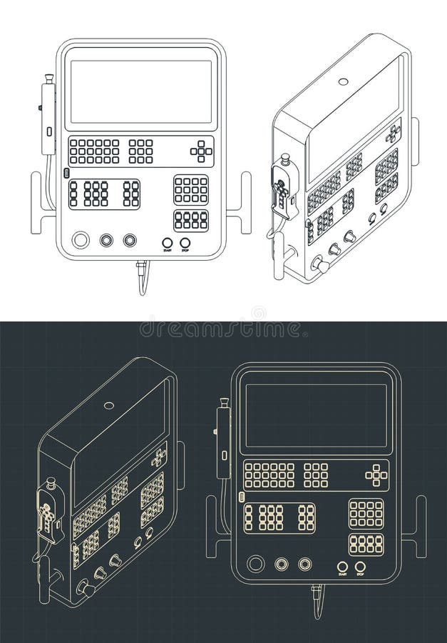 Remote Control for Automated Plant Lines Blueprints Stock Vector ...