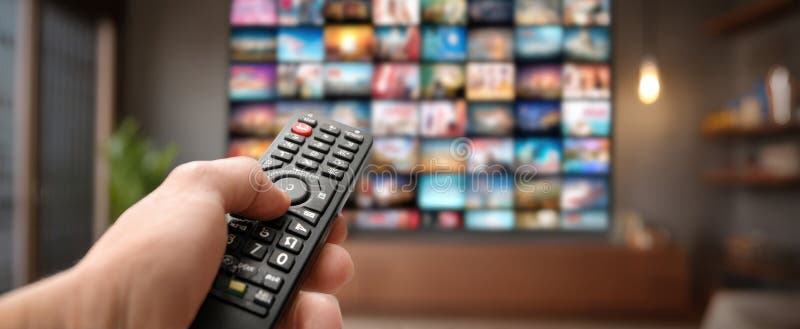 The Remote Control Being Used To Navigate a Vibrant Television Display ...
