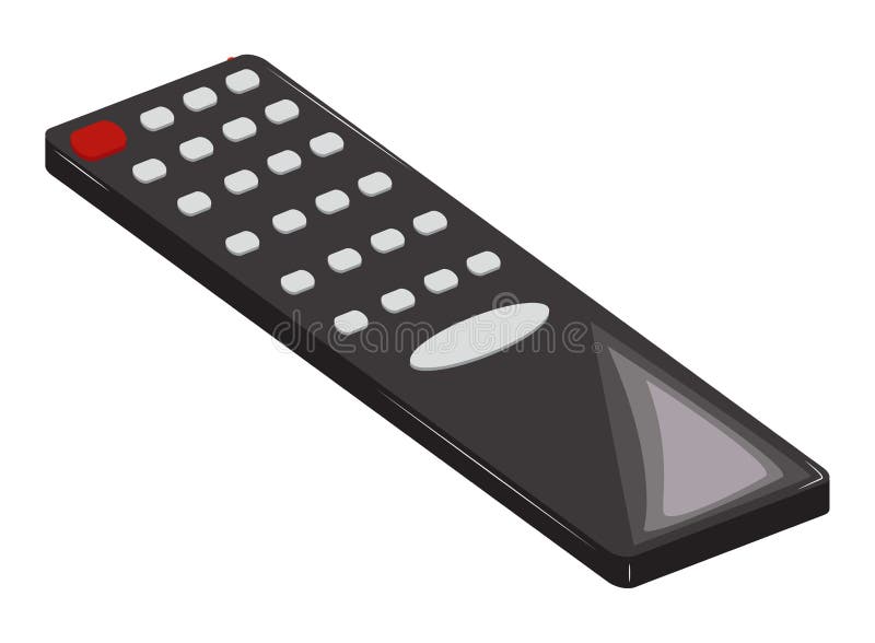 Red Button Black Remote Control Stock Illustration - Illustration of ...