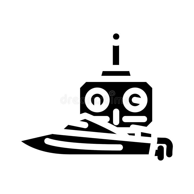 Remote Control Boat Racing Glyph Icon Vector Illustration Stock ...