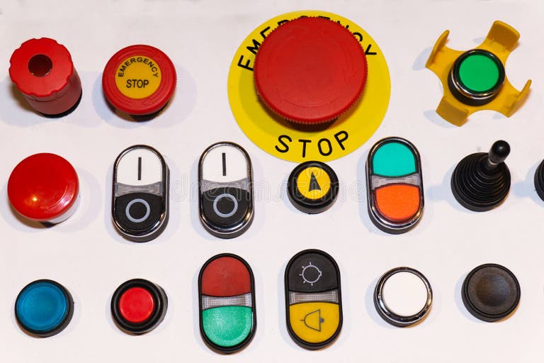 Remote Control Buttons of an Industrial Facility. Close-up Stock Photo ...