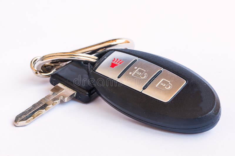 Remote Control Car Key on Isolated White Background Stock Image - Image ...