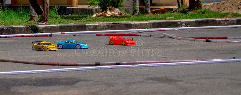 Remote Control Car Race Competition on Tarmac Circuit Stock Image ...