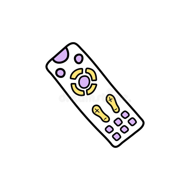 Remote Control Cartoon Hand Drawn Image. Original Colorful Artwork ...
