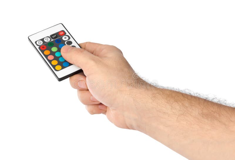 Remote Control for Change Colors in Hand Stock Photo - Image of hand ...
