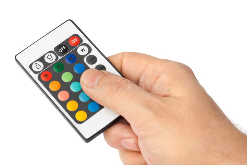 Remote Control for Change Colors in Hand Stock Photo - Image of check ...