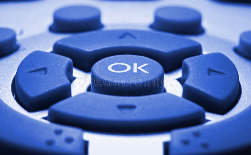 Remote Control Colorized in Blue Stock Photo - Image of arrow, choice ...