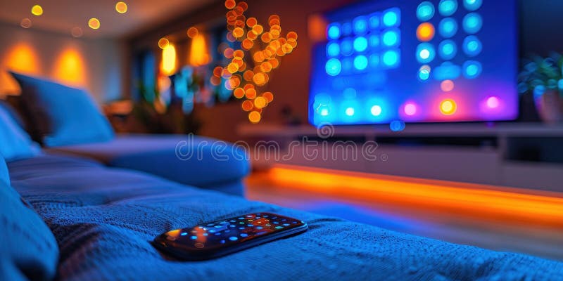 Remote Control on Couch in Living Room Stock Image - Image of lifestyle ...