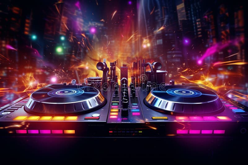 Remote Control of the DJ Amid a Crowd of Dancing People Stock Image ...