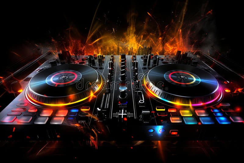 Remote Control of the DJ Amid a Crowd of Dancing People Stock Image ...