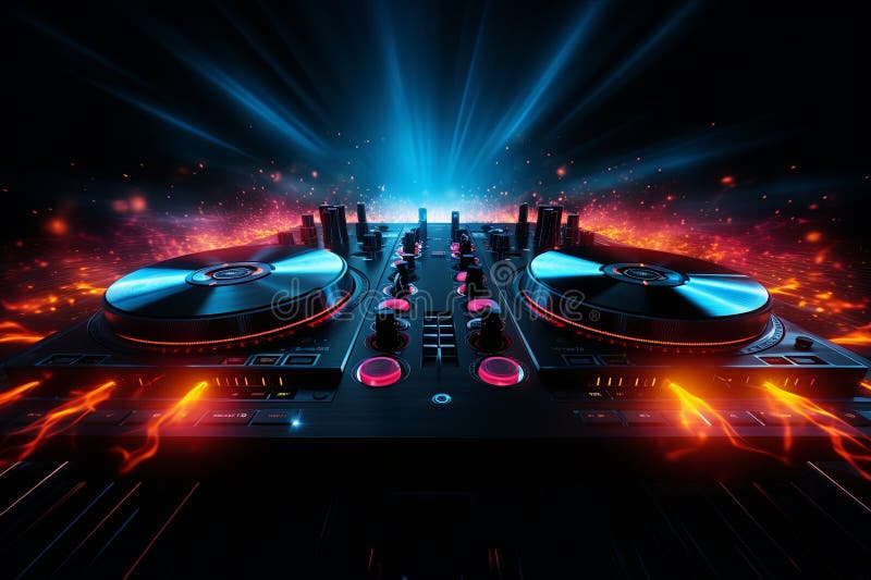 Remote Control of the DJ Amid a Crowd of Dancing People Stock Photo ...