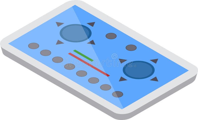 Remote Control Featuring a Blue Interface with Directional Buttons and ...