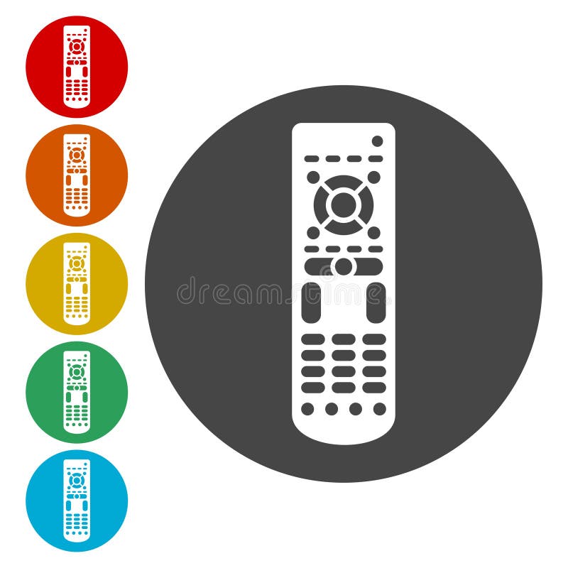 Remote Control Flat Circle Icon Stock Vector - Illustration of number ...
